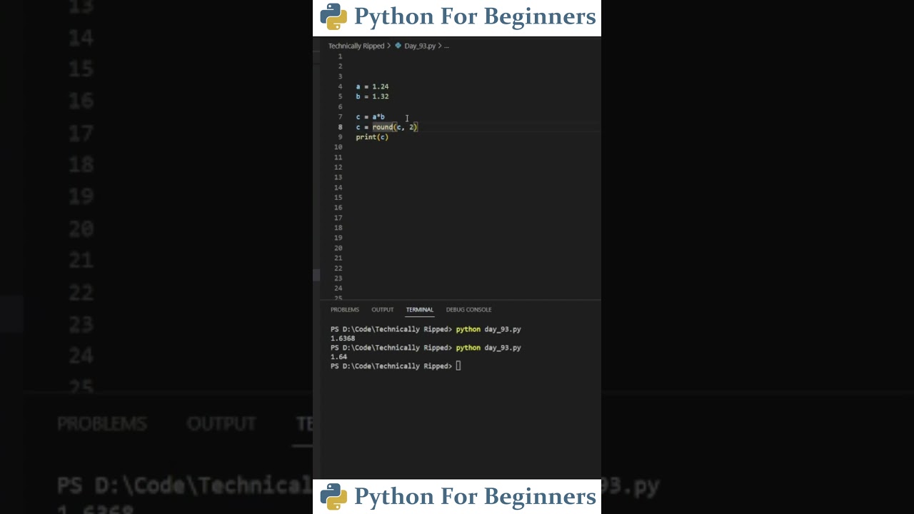 Rounding Numbers In Python | Python For Beginners