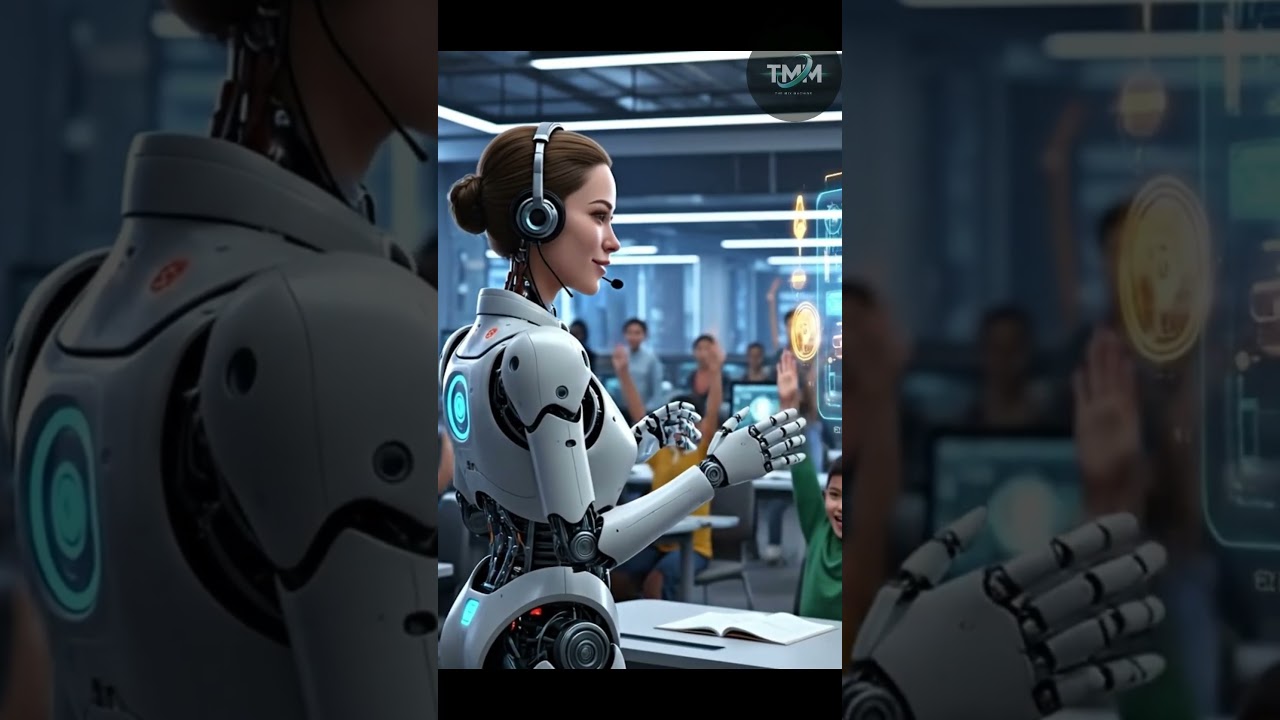 AI Girl Robot Teaching Students 🤖📚 | Futuristic Education #AIshorts #RobotGirl #FutureTech