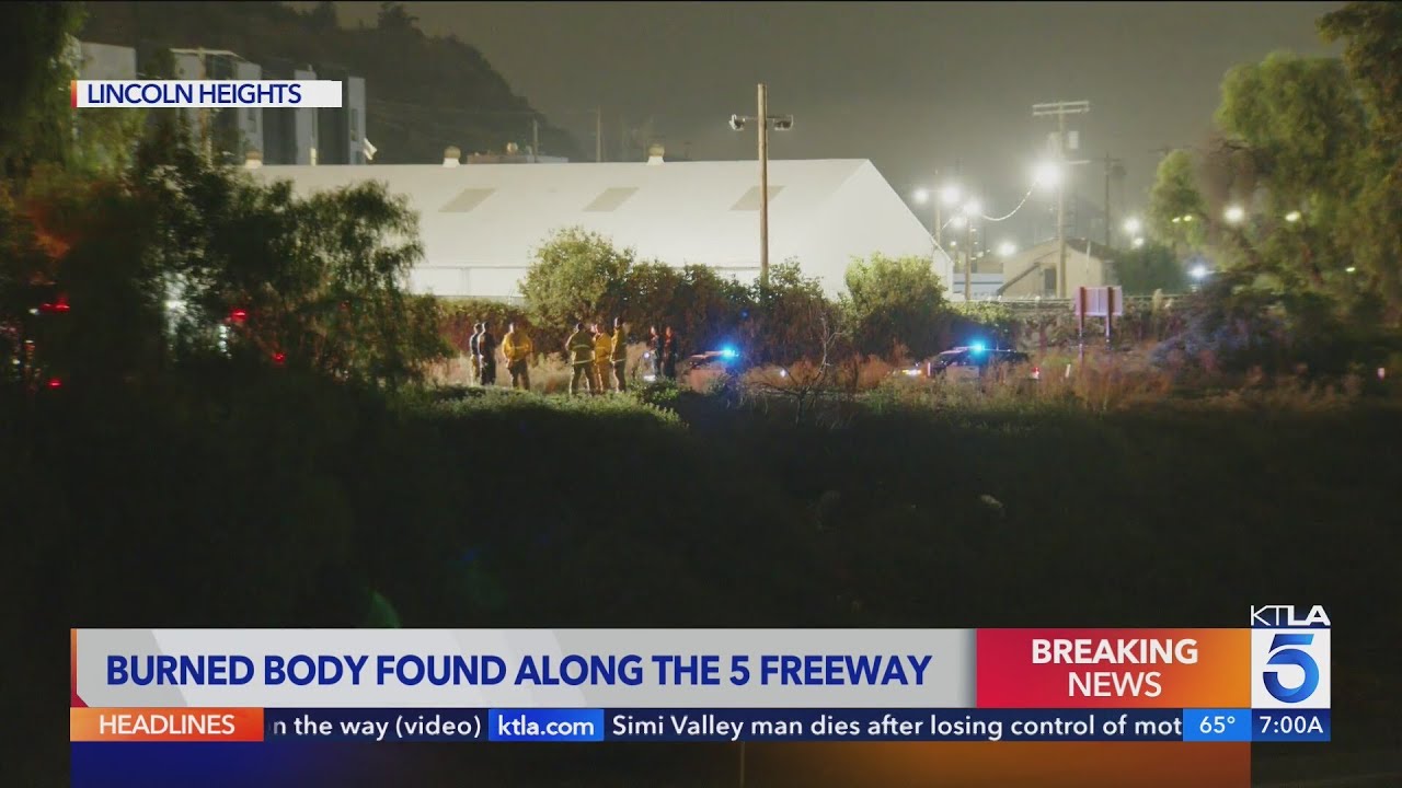 Burned body found along 5 Freeway
