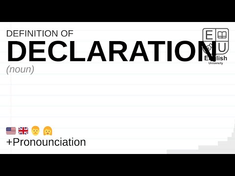DECLARATION meaning, definition & pronunciation | What is DECLARATION? | How to say DECLARATION