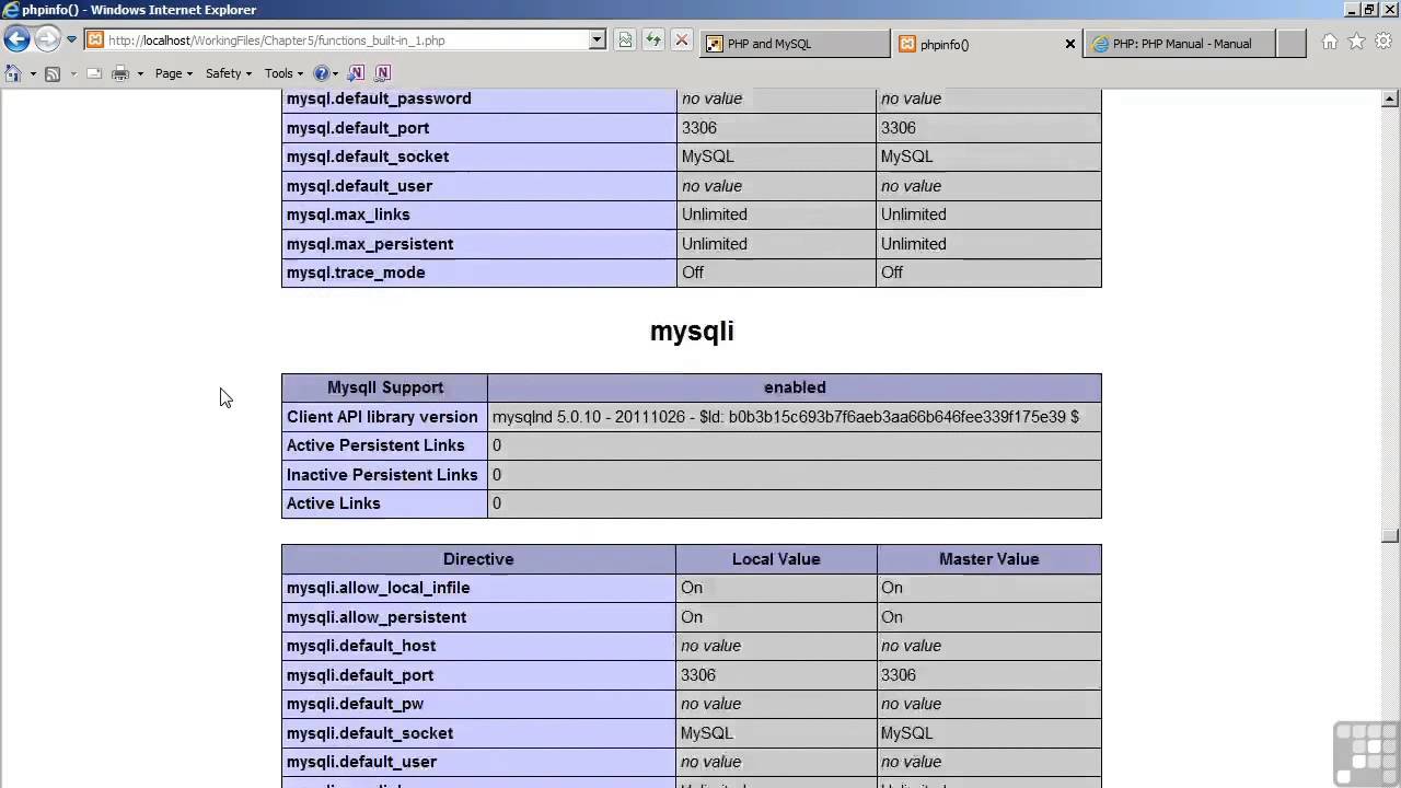 PHP and MySQL Tutorial | Using Built-In Functions