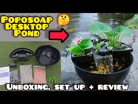 Make Your own MINI POND with the Poposoap Tabletop WATERFALL fountain kit! UNBOXING, SET UP + REVIEW