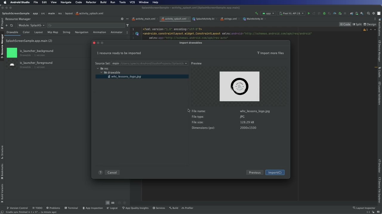 Quick Splash-Screen in Kotlin/Android Studio