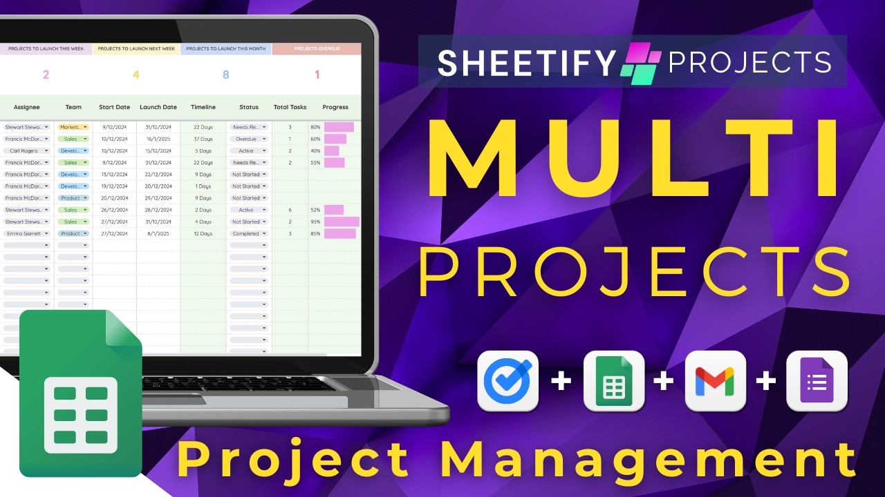ULTIMATE Google Sheets Project Management Template (Sheetify Projects)