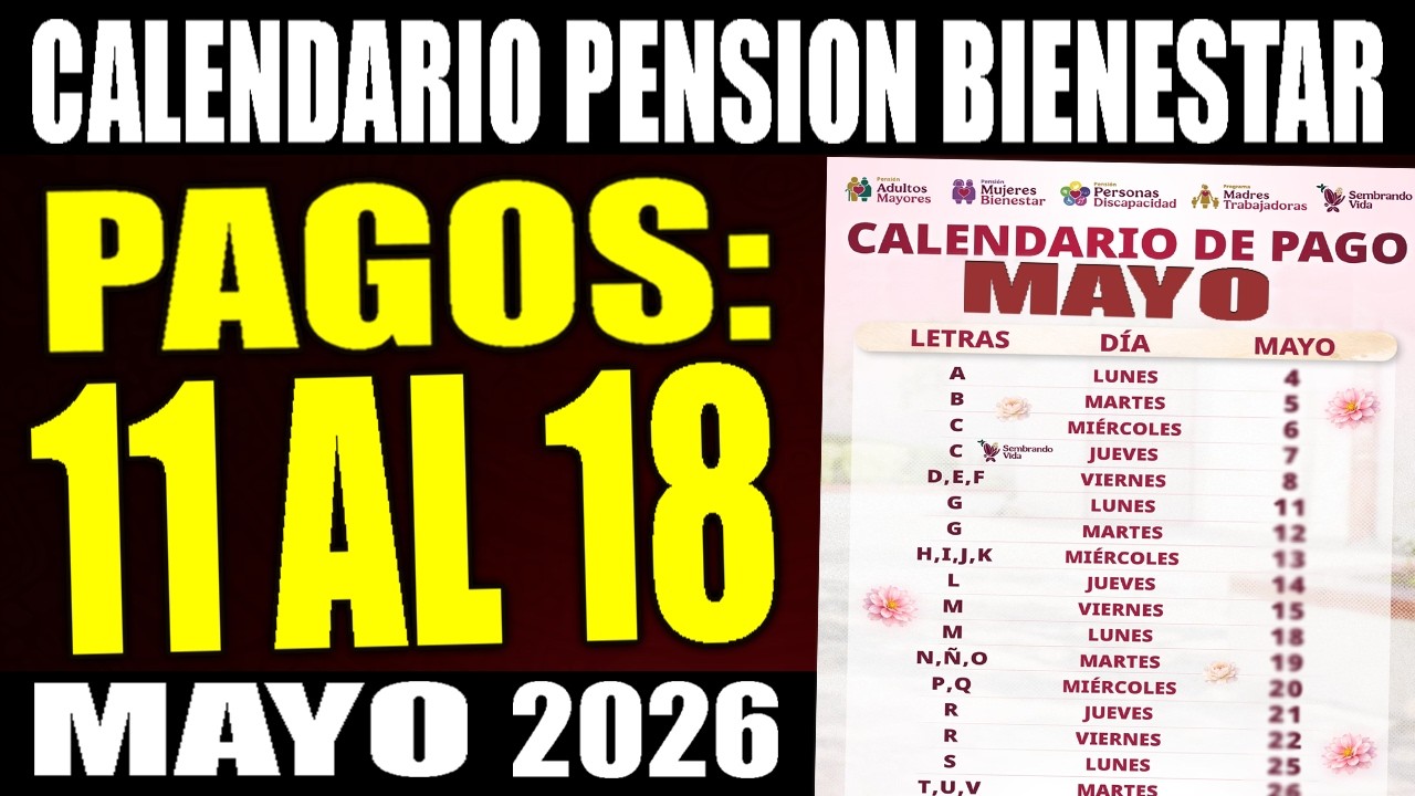 💵 MAY 11th to 18th BIENESTAR PENSION PAYMENT SCHEDULE | When is the pension paid?