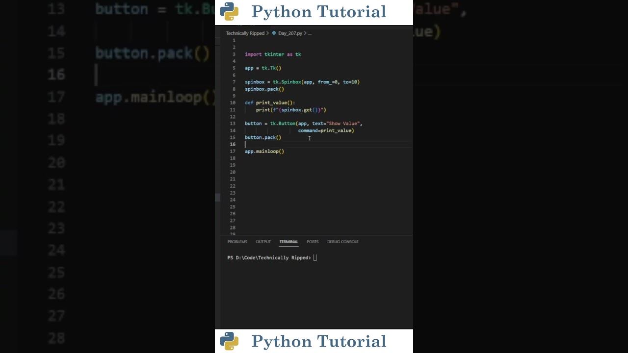 Creating Spinboxes In Tkinter | Python Tutorial