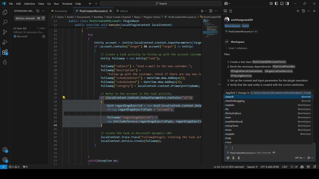Generate Unit Test cases with GitHub Copilot || Explain and Fix the Code || Slash Commands