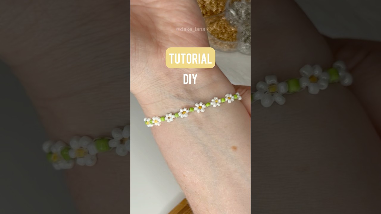 Beaded daisy bracelet tutorial ✨ #bracelet #beads #jewelry #beadedjewelry #diy