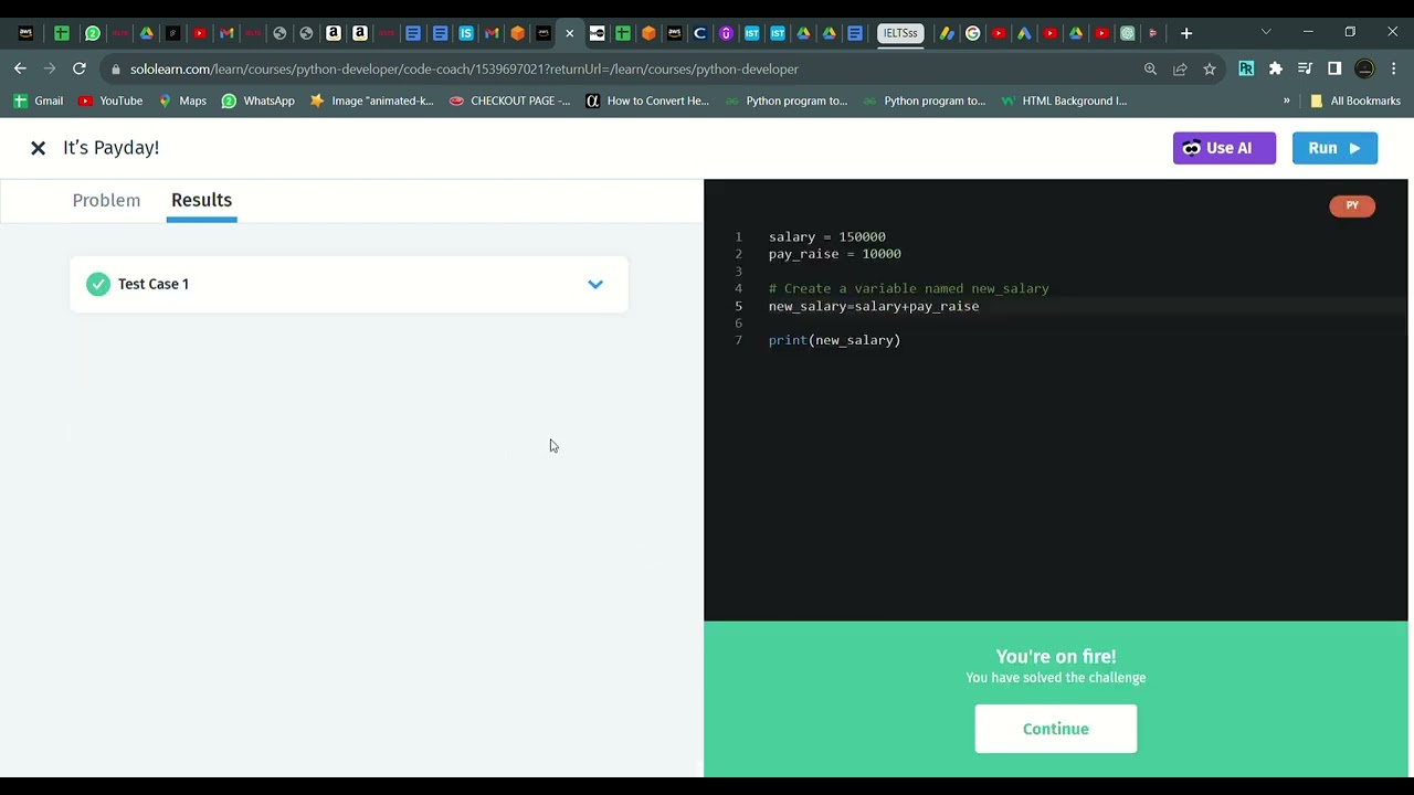 18 It’s Payday! | Python Developer | Sololearn