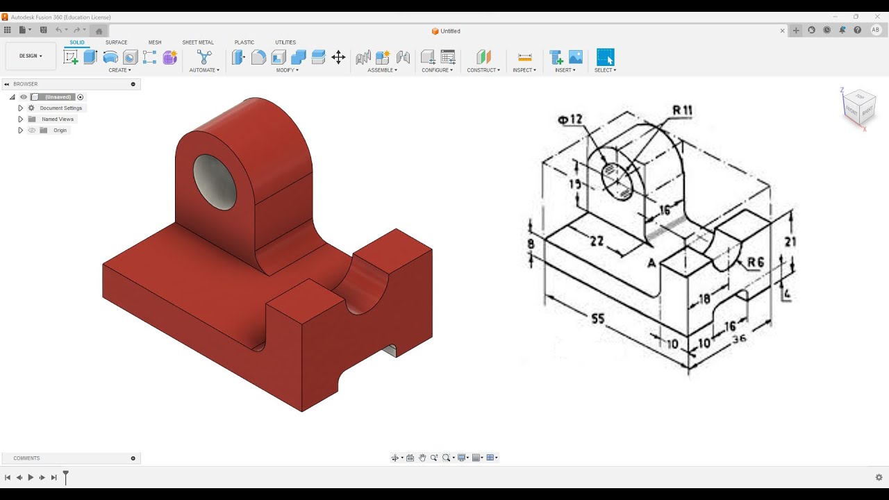 Fusion360 Part Modeling Tutorial-204. #design #3dmodeling #modelingtutorial #engineering#fusion360