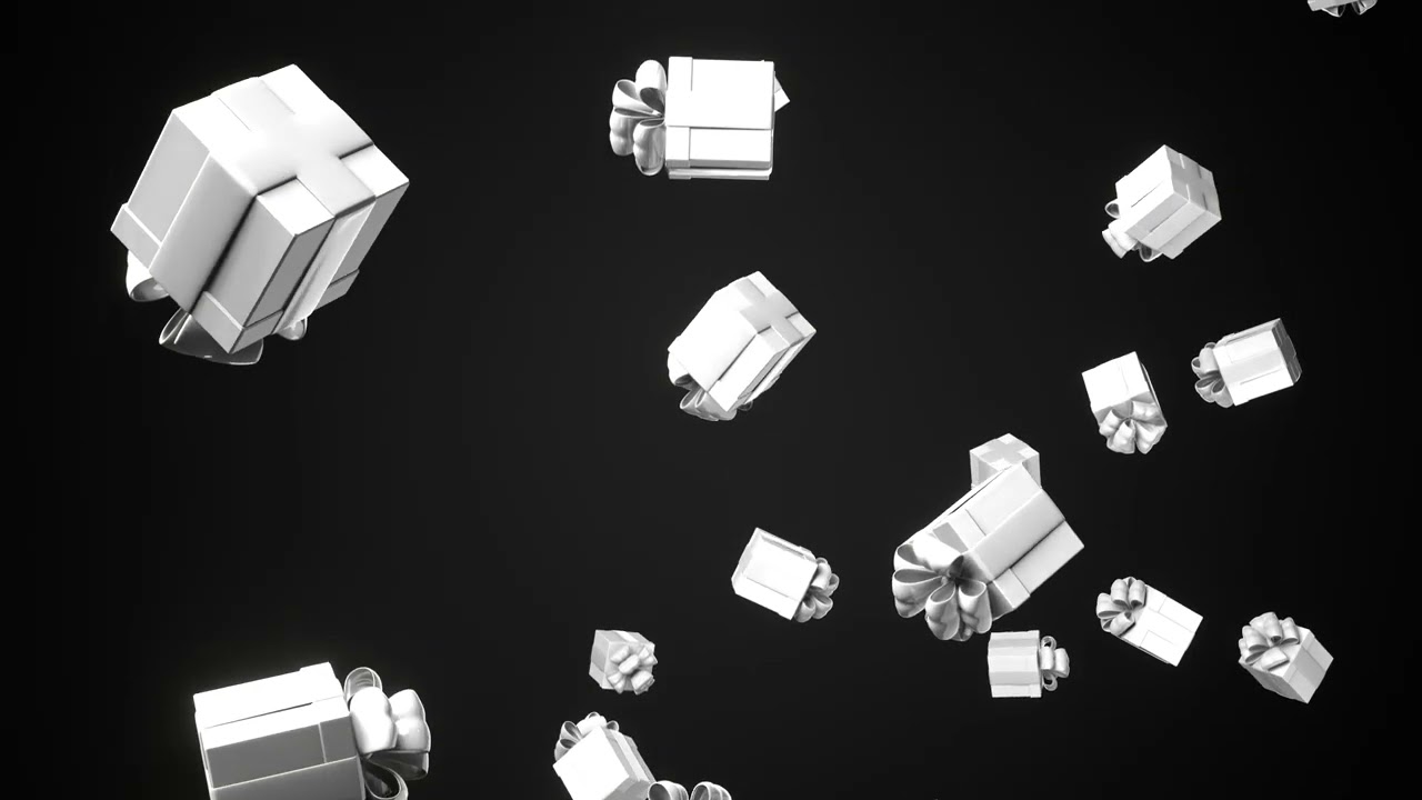 [1 hour]White Gift Boxes with White Ribbon - Background/Screensaver[4K][No Sound]