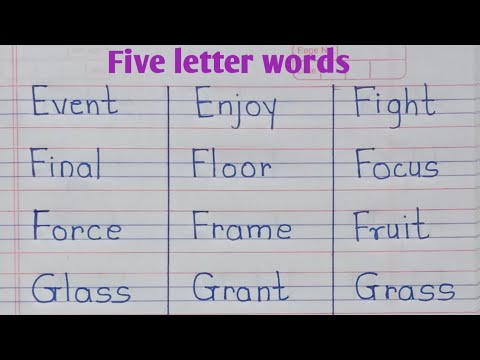 Five letter words | 5 letter words in english | A to Z | phonics