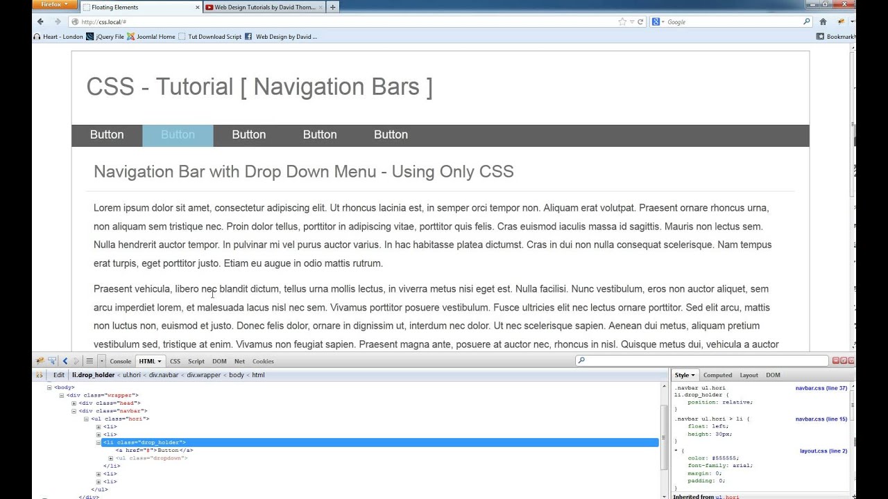CSS - [ NEW ] Drop Down Horizontal Navigation Bar [ Without Javascript ] and ONLY using CSS