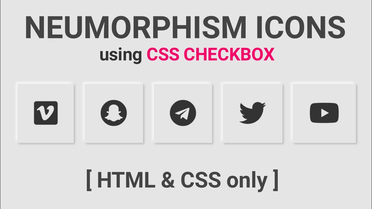 Neumorphism Toggle Icons using CSS Checkbox | CSS Checkbox Button | HTML & CSS Tutorial