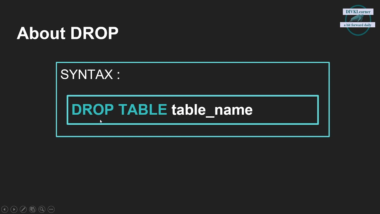 00020 SQL Drop Table Command
