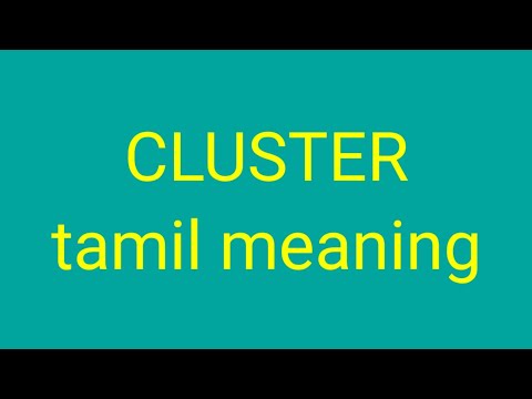 CLUSTER tamil meaning/sasikumar