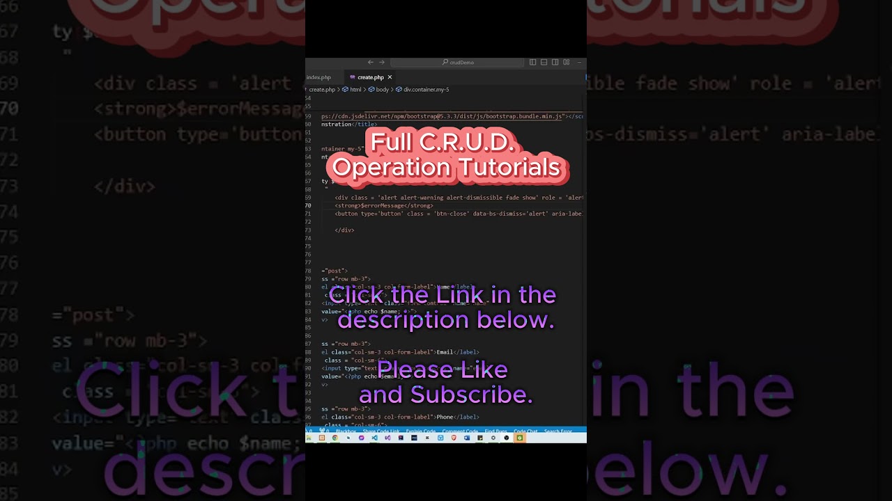 TAGALOG CRUD Operation Tutorial for PHP and MySQL