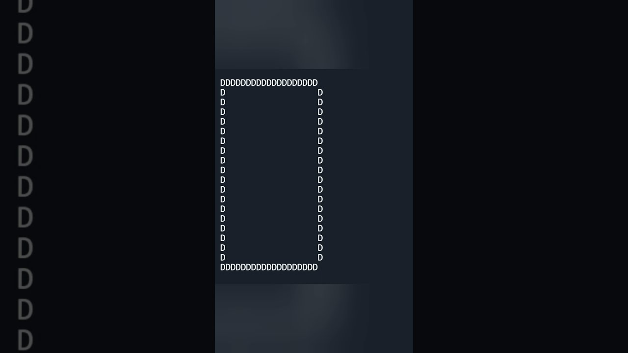 #Shorts 🔥#java_pattern_program Print Alphabet D    using For loop In Java language..