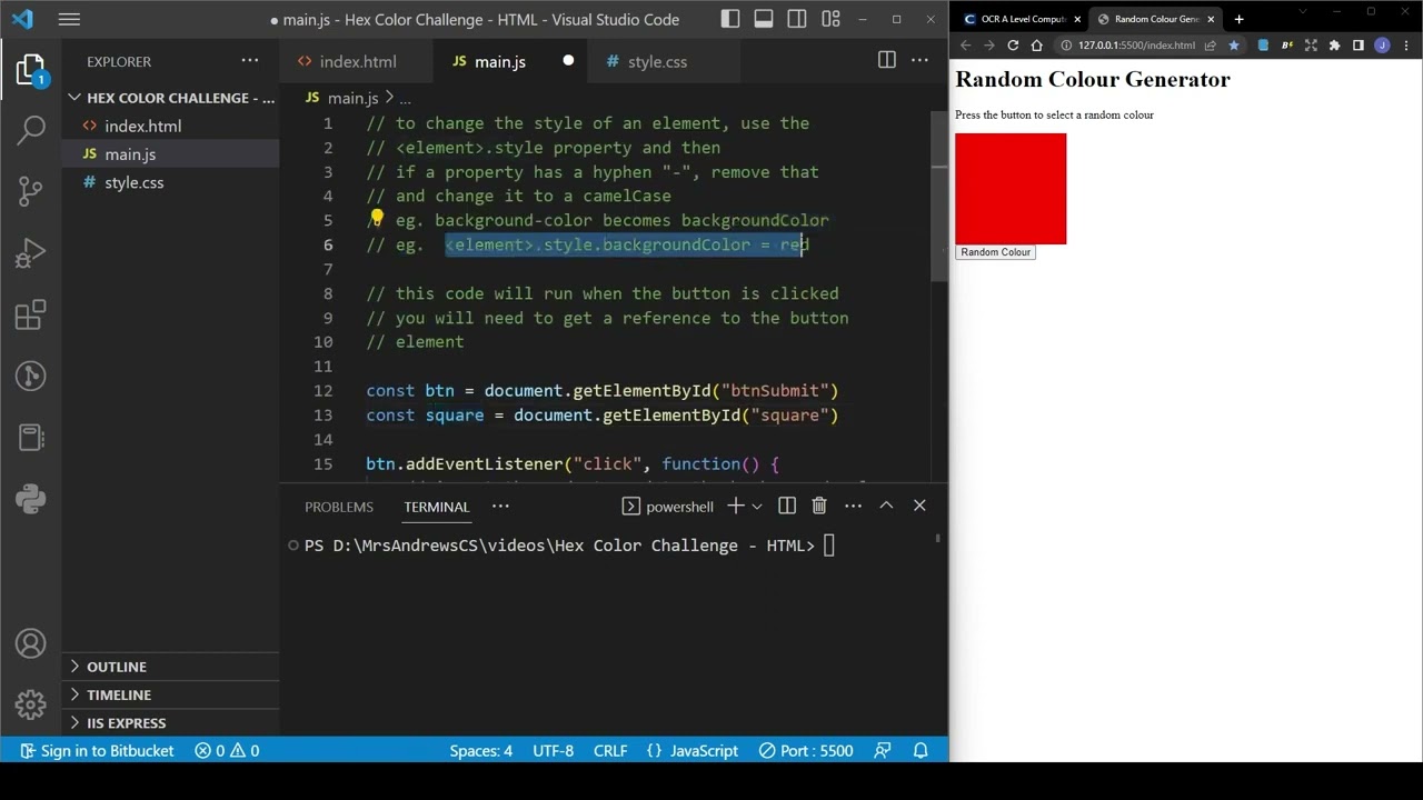 Converting pseudo code to HTML, CSS and JavaScript   Part 2   Basic JavaScript