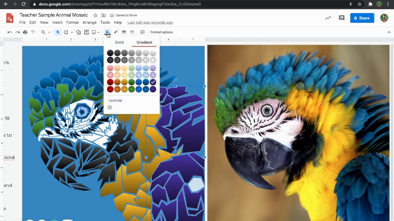 Google Drawing - Mosaic Animal