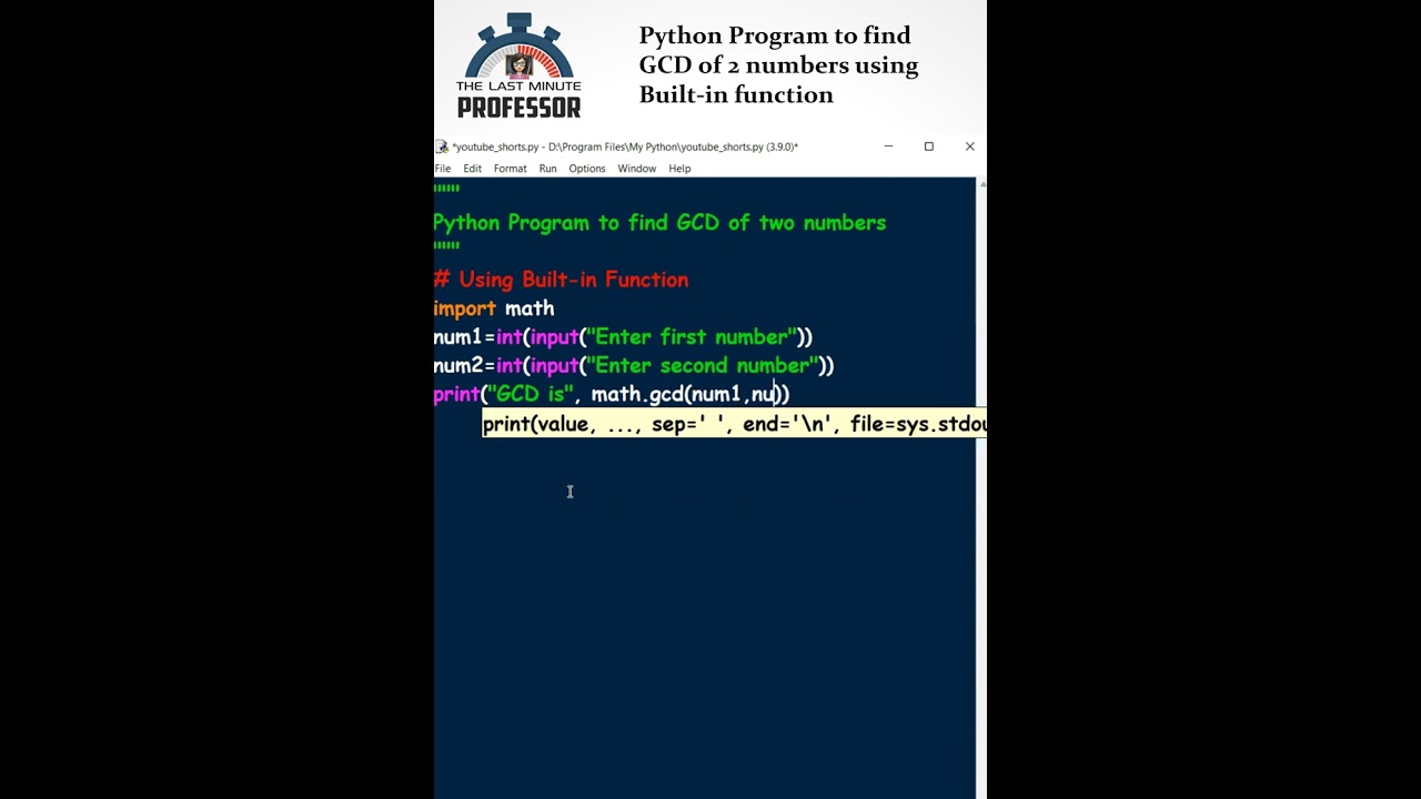 How to find GCD using Built In Function in Python?