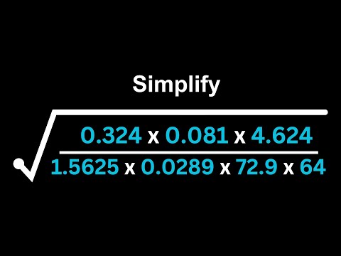 SAT Math - How to simplify √[(0.324 x 0.081 x 4.624)/(1.5625 x 0.0289 x 72.9 x 64)] ? #satmath #sat
