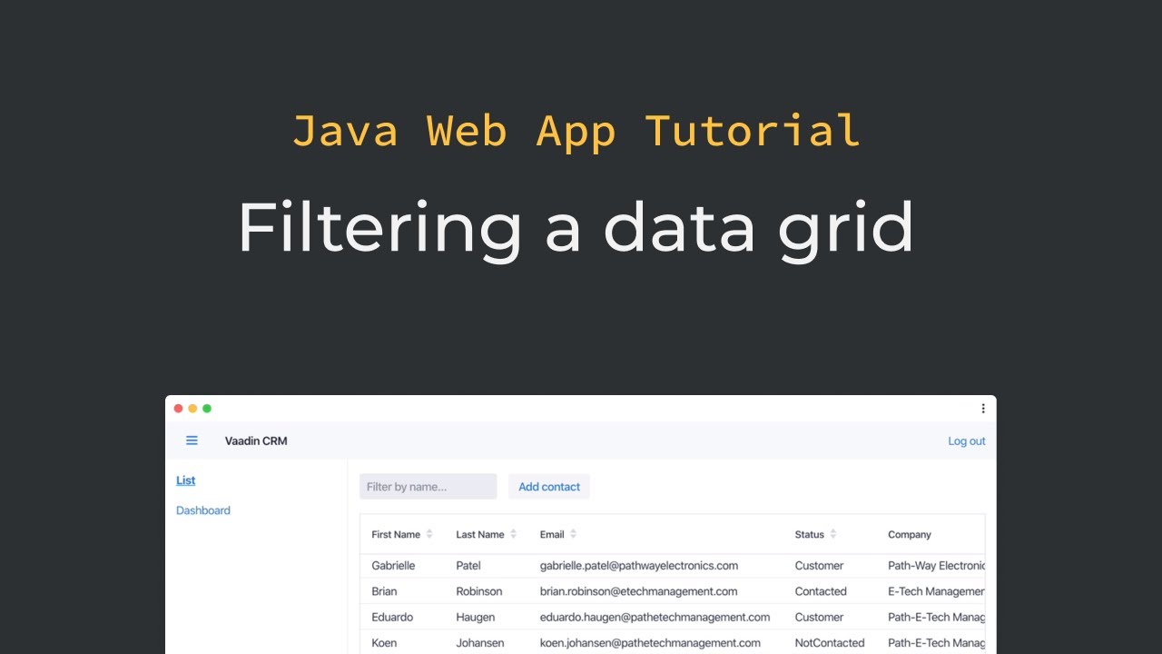 Java tutorial: Filtering Java entities in a data grid (part 7)