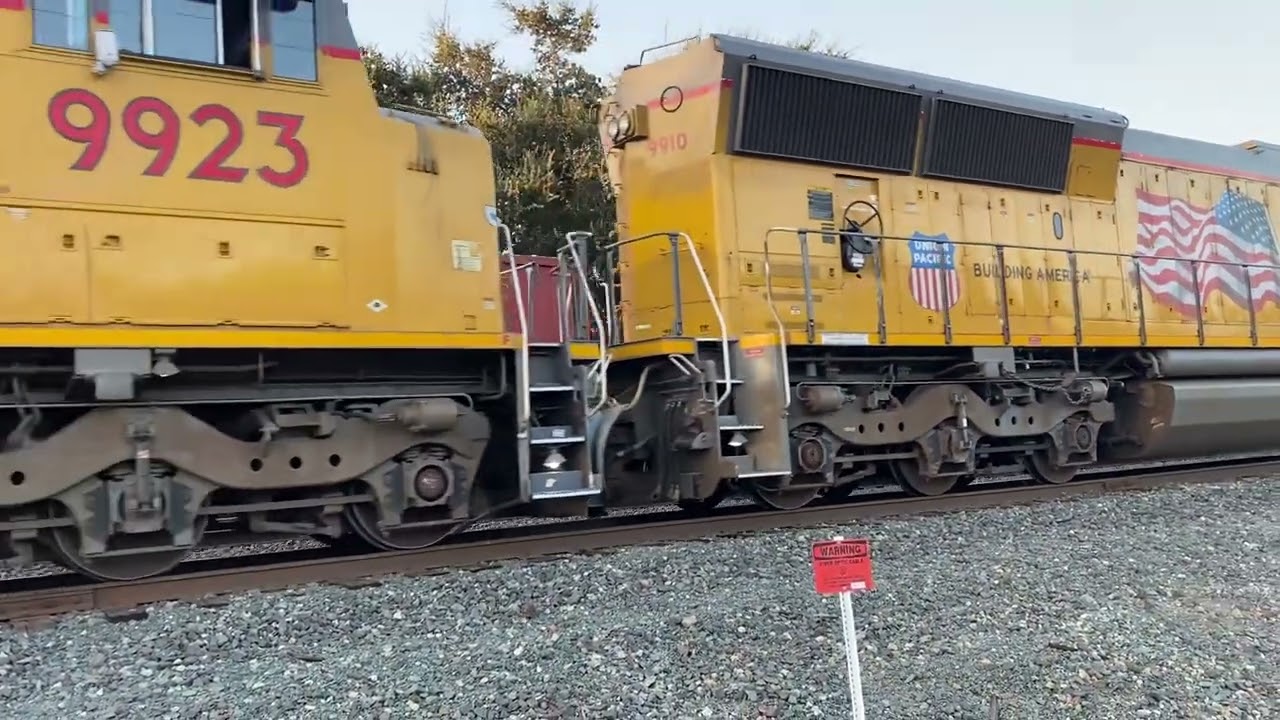 Union Pacific SD59MXs Lead Manifest Train at Davis, CA.