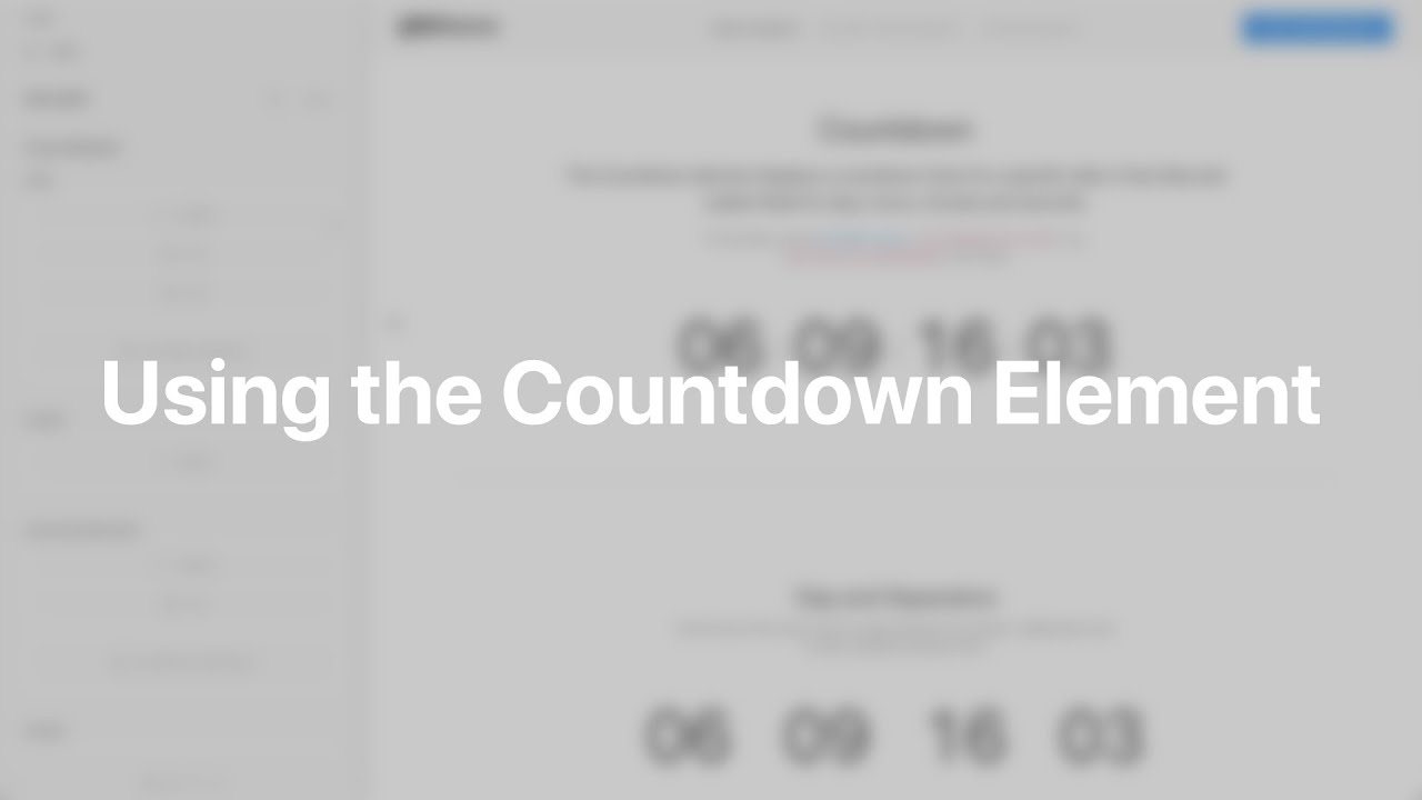 Using the Countdown Element | YOOtheme Documentation