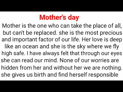 (5) essay on mother's day | English to Hindi translation | paragraph से अंग्रेजी सीखें