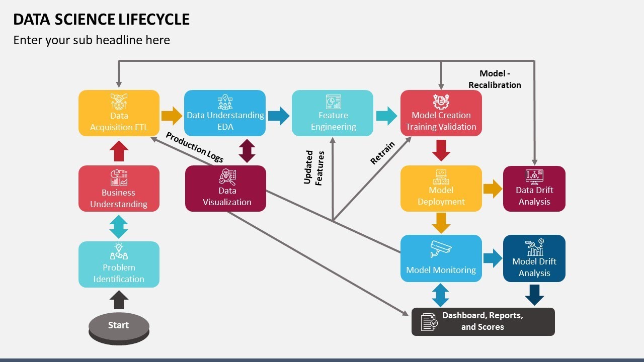 Data Science Lifecycle Animated PPT Slides