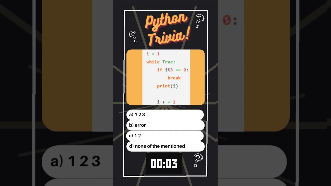 Python Trivia 33 #coding #programming #python #techcommunity #shorts #trending #viral #datascience