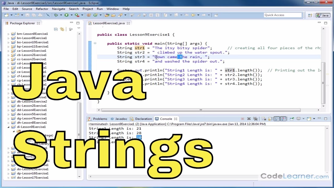 Learn Java - Exercise 09x - Finding String Length in Java