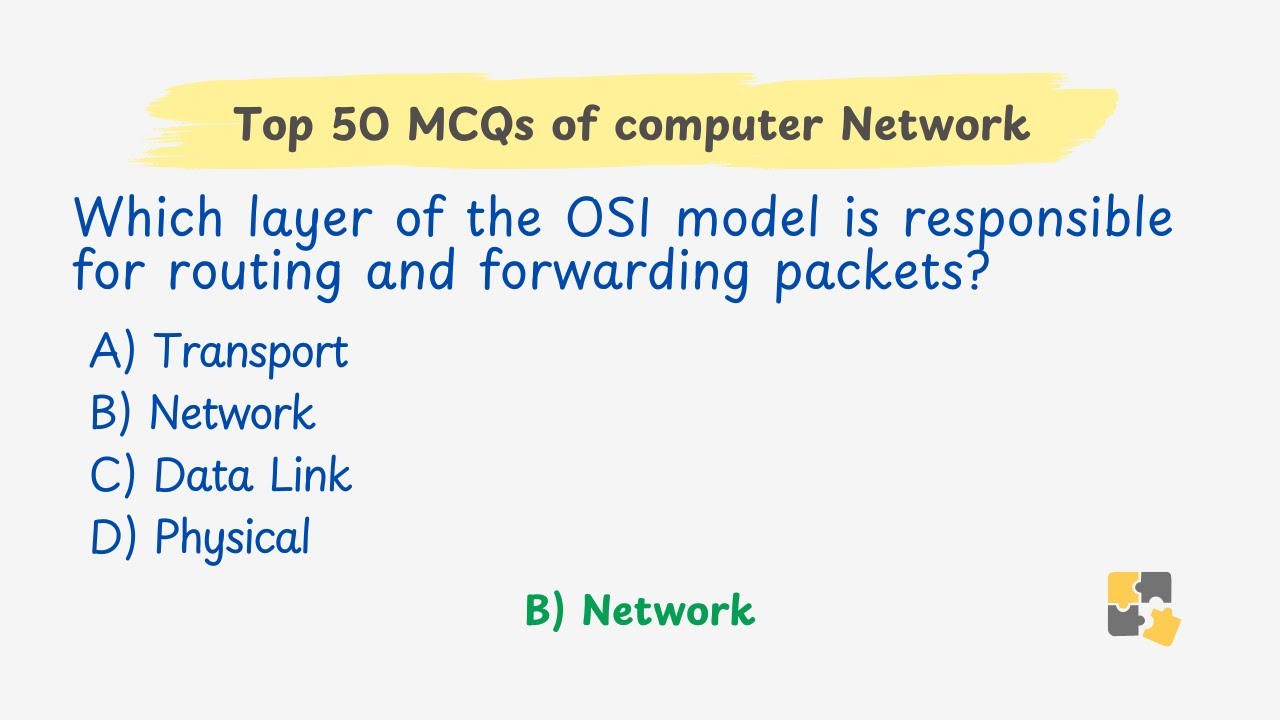 Computer Network MCQ | Multiple Choice Questions with Answers | Networking Quiz for Beginners