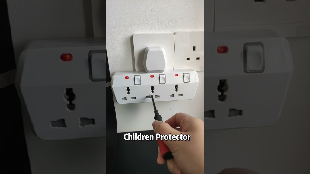 T shape 3 way universal multi plug adapter with neon