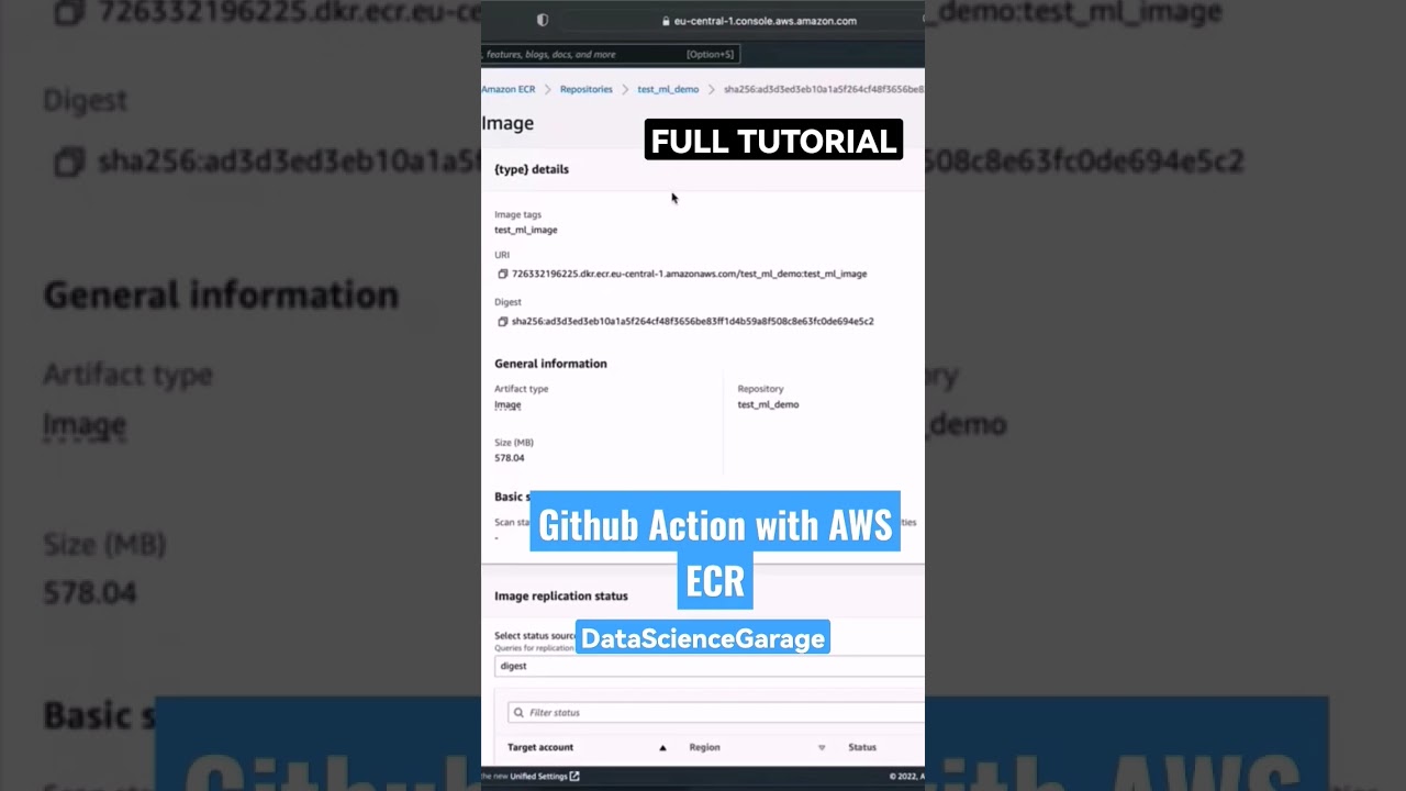 Github Action with AWS ECR for you ML project -  full tutorial