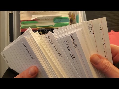 Vocabulary words in my index card note box