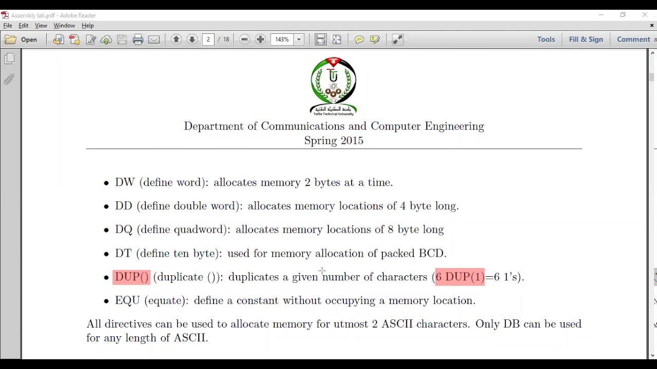 Assembly Lab 01 Part 01