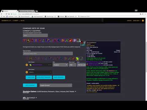 How to compare gear using Raidbots.com