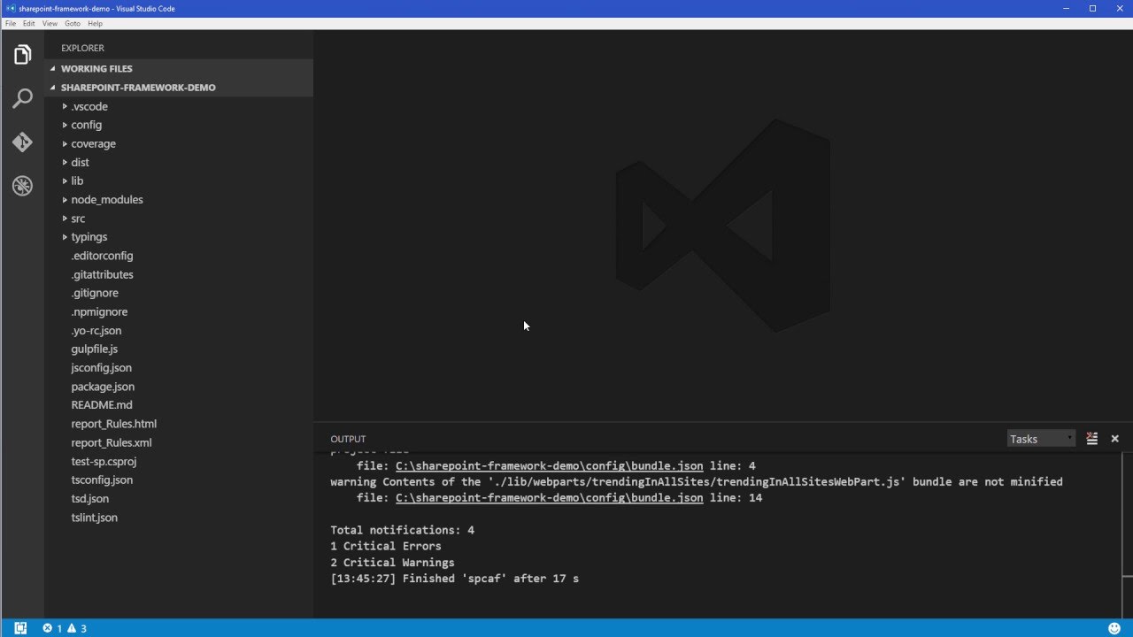SharePoint Framework Development with SPCAF and Visual Code