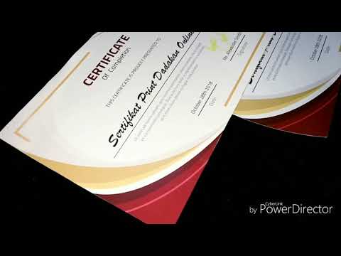 Riview cetak sertifikat kertas linen dan konstruk