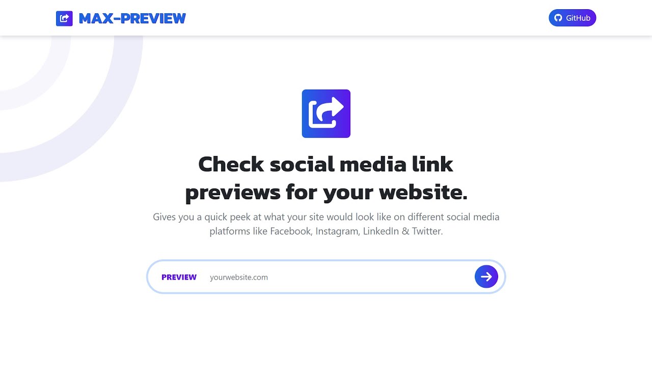 MAX-PREVIEW - Check social media link previews for your website.