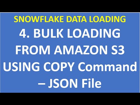 4. JSON File-BULK LOADING FROM AMAZON S3 USING COPY Command| Snowflake Cloud DWH| Copy Command.