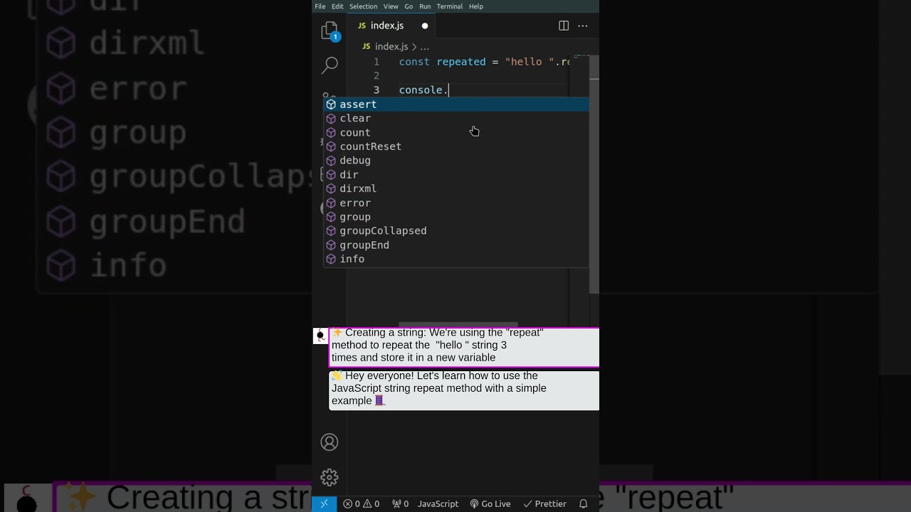 Repeat a String Automatically  #coding #programming #javascript