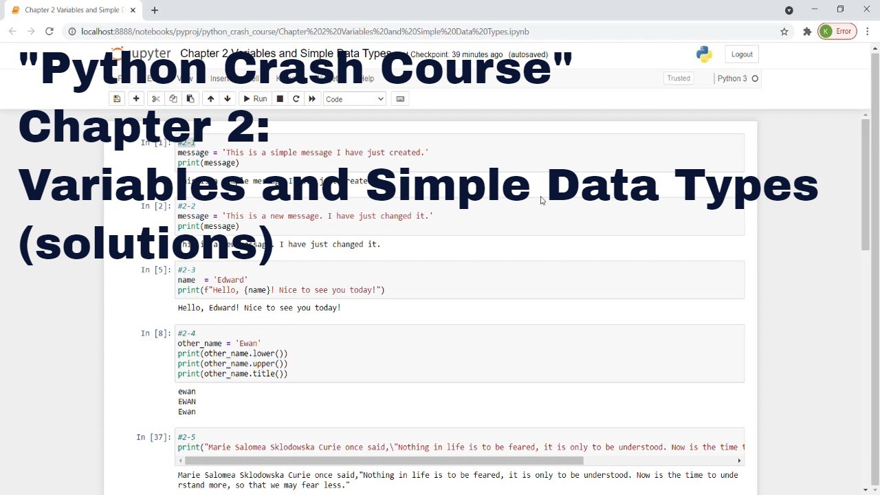 Python Crash Course: Chapter 2 Solutions