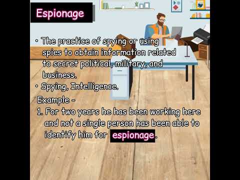 Meaning of "Espionage" With Example | #Espionage #english_vocabulary #Shorts #Viral #Lochan_Sharma