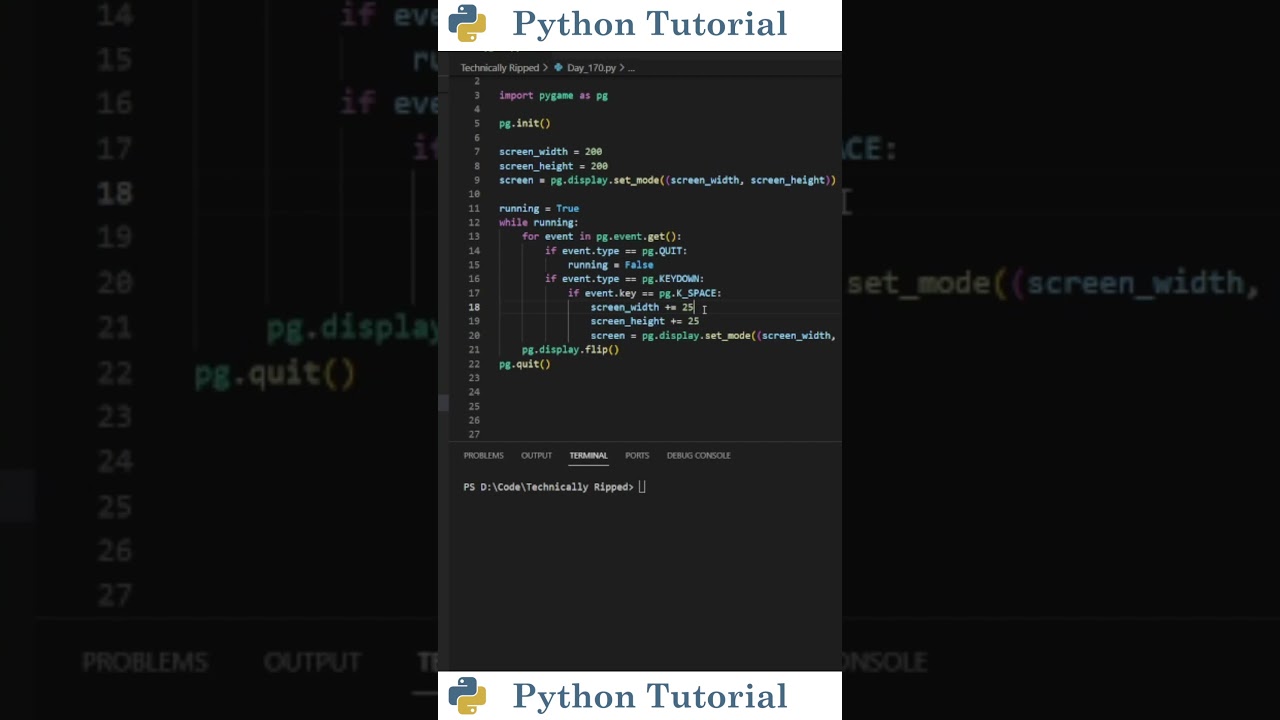 Change Pygame Screen Size | Python Tutorial