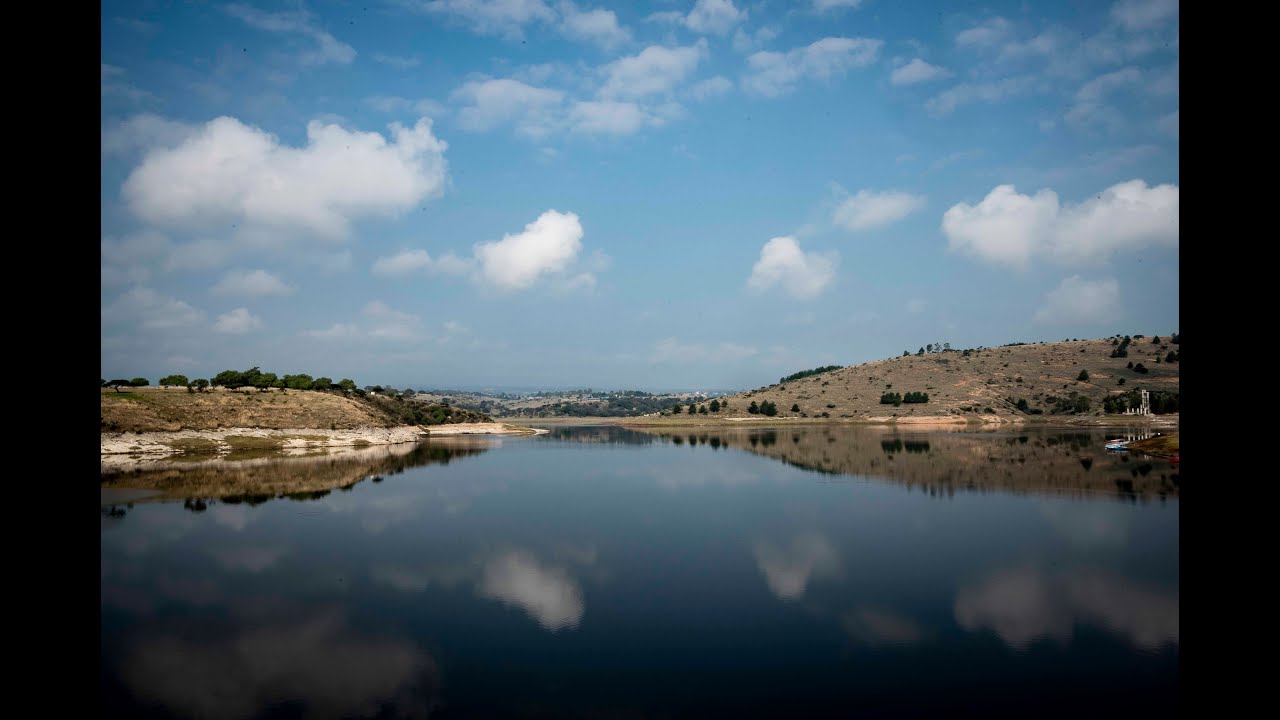 Presa La Concepción desde el aire, Tepotzotlán, México.