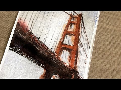 How to Paint Golden Gate Bridge in Watercolor