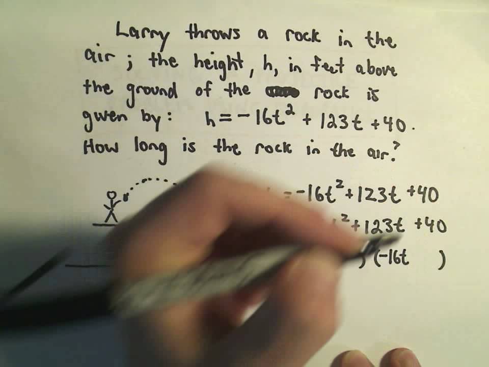 A Projectile Problem Using Quadratics - Example 1